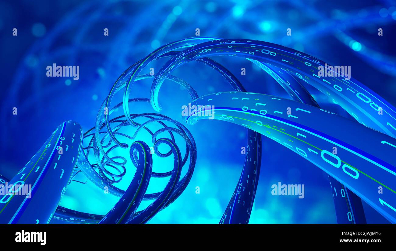 Coding synthetic DNA helix. Nanotechnology and medical research. Stream ...