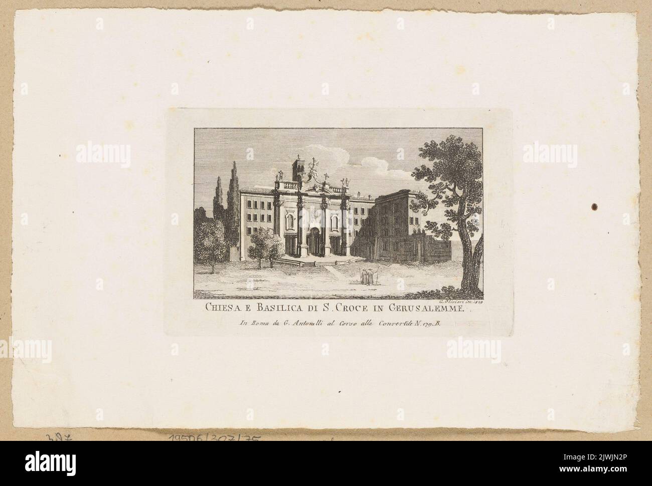 View of the church and basilica S. Croce in Jerusalem. Olivieri ...