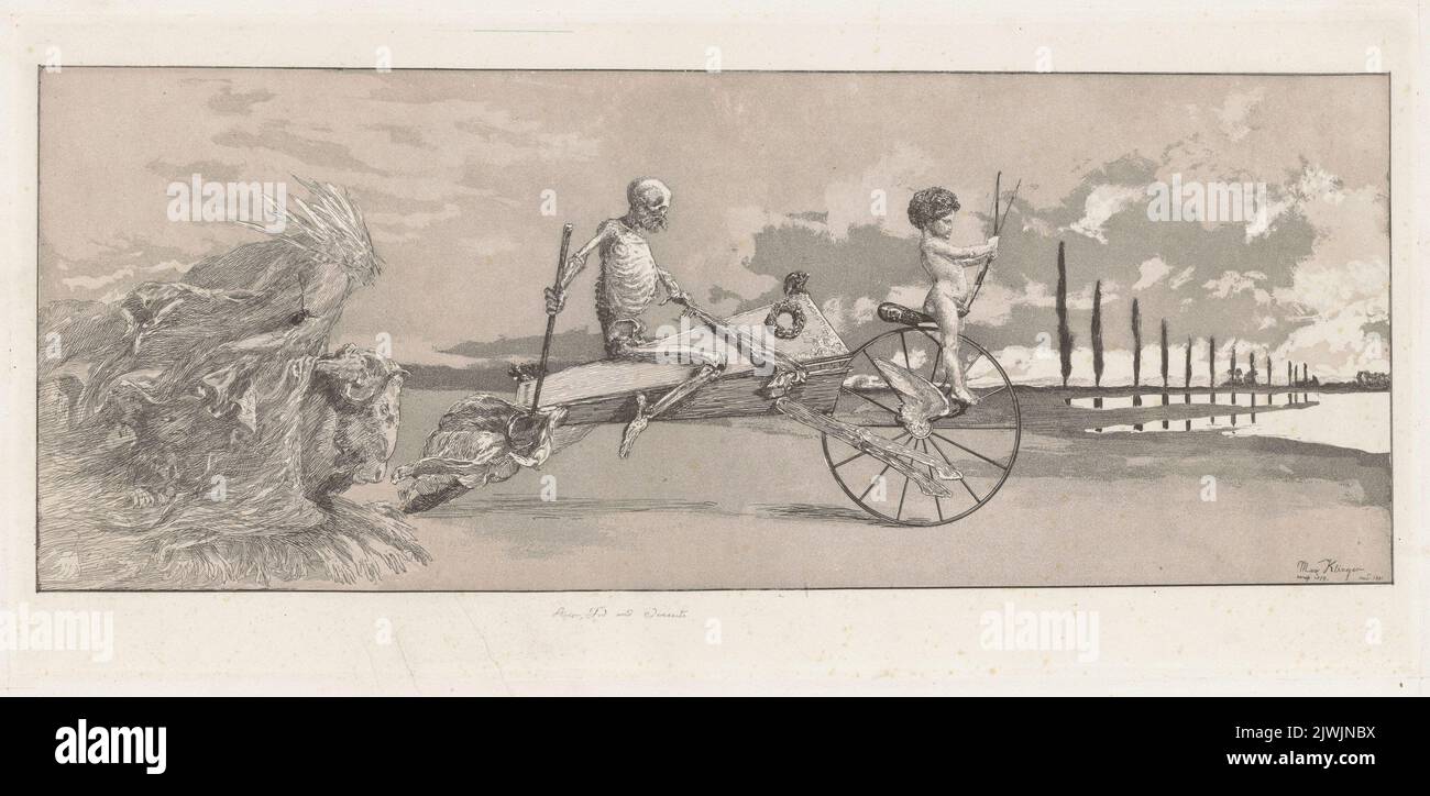 Amor, Tod und Jenseit, pl.12, Op.IV. Klinger, Max (1857-1920), graphic ...