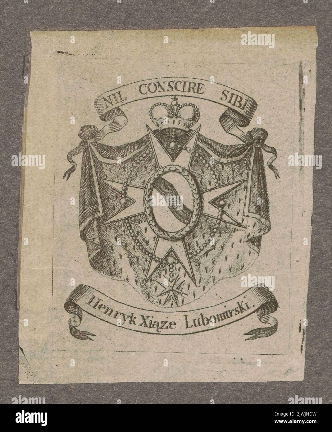 Henryk Lubomirski’s collection mark. unknown, graphic artist Stock ...
