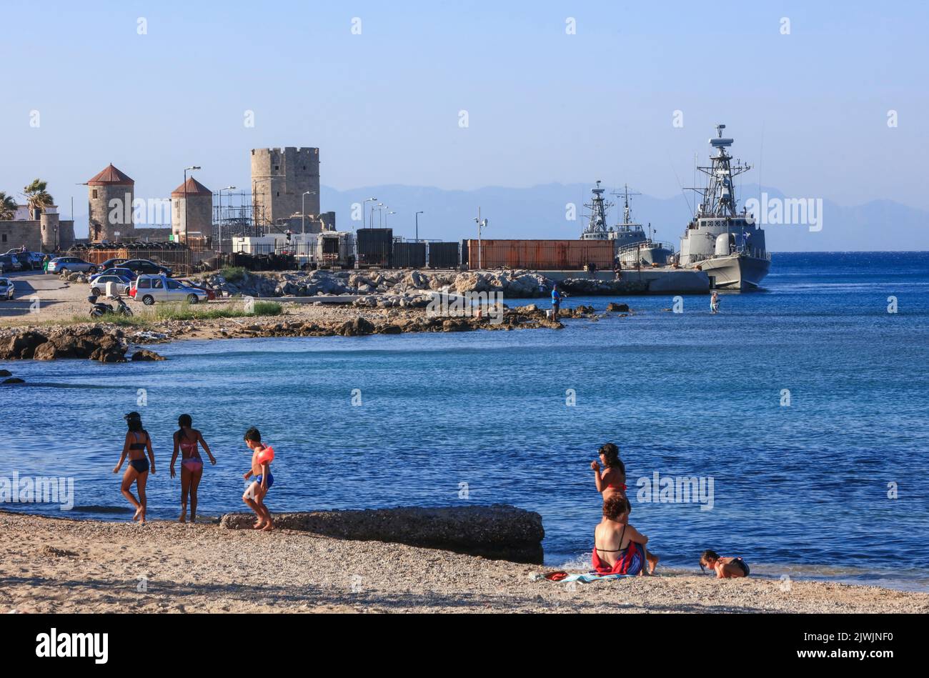 the military forces of Greece .Greece ,Port of Rhodes Stock Photo - Alamy