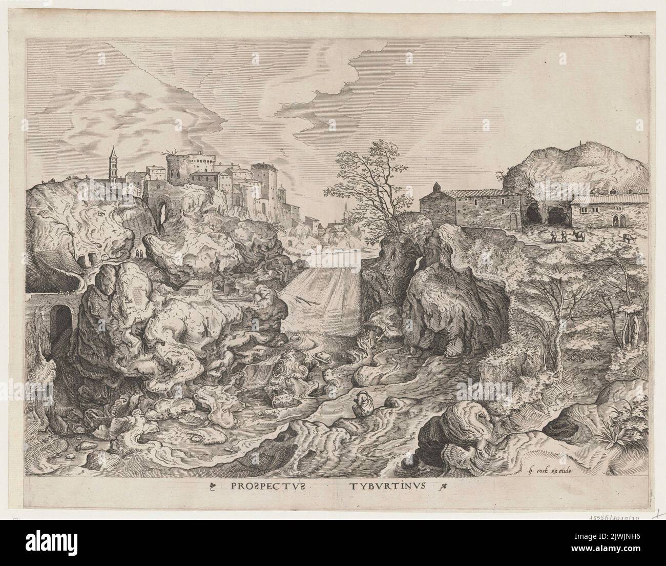 View of the Tiber, Prospectvs Tyburtinvs. Tivoli.. Bruegel, Pieter, I ...
