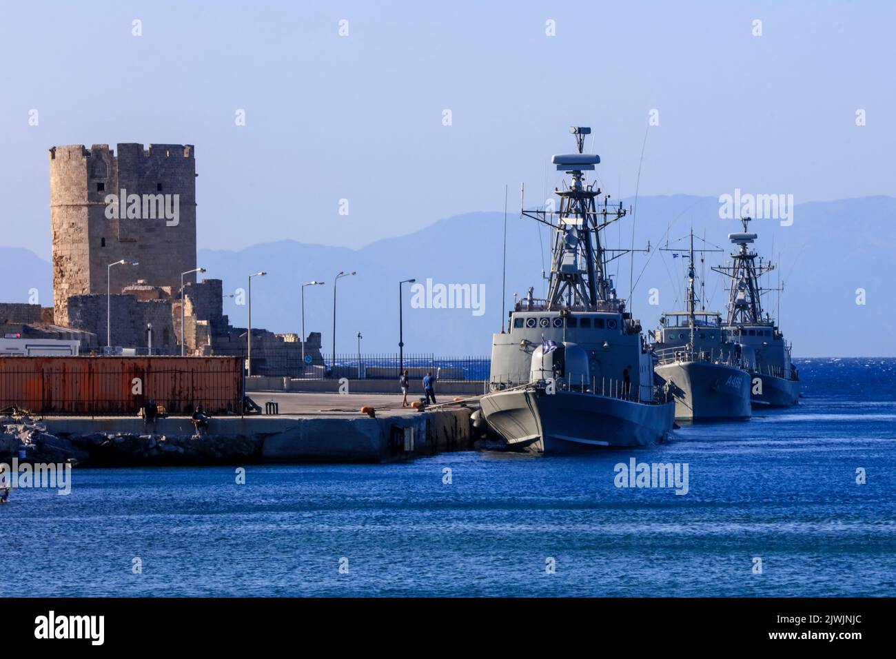 the military forces of Greece .Greece ,Port of Rhodes Stock Photo - Alamy