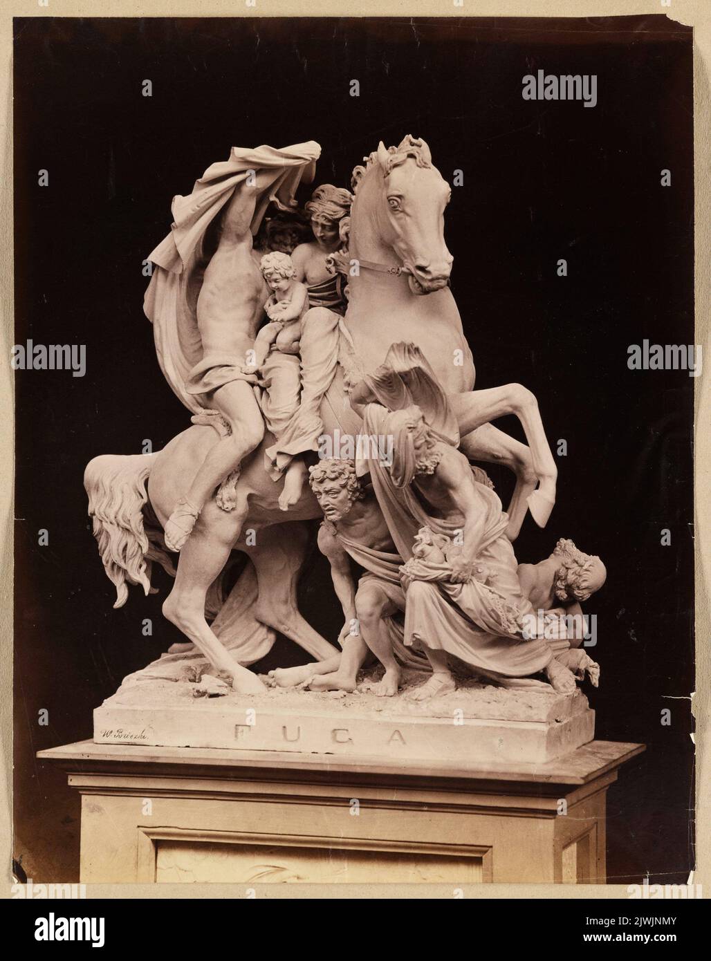 Photo of Wiktor Brodzki’s sculpture “Flight from Pompeii" (Fuga Pompei ...