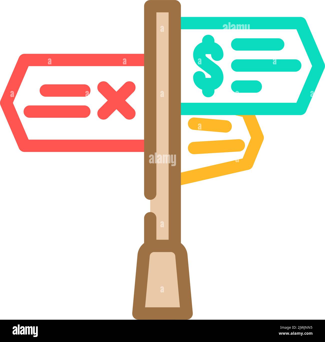 way choice business ethics color icon vector illustration Stock Vector ...