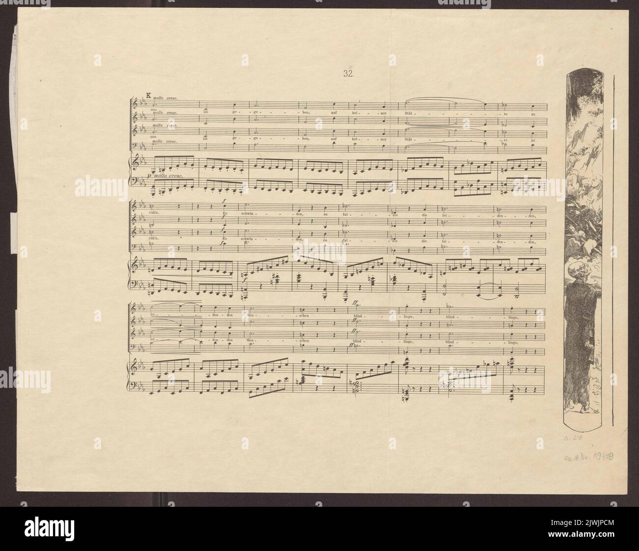 Zierleiste mit dem Bergsturz, Bl. 36, Brahmsphantasie, Op. XII. Klinger ...