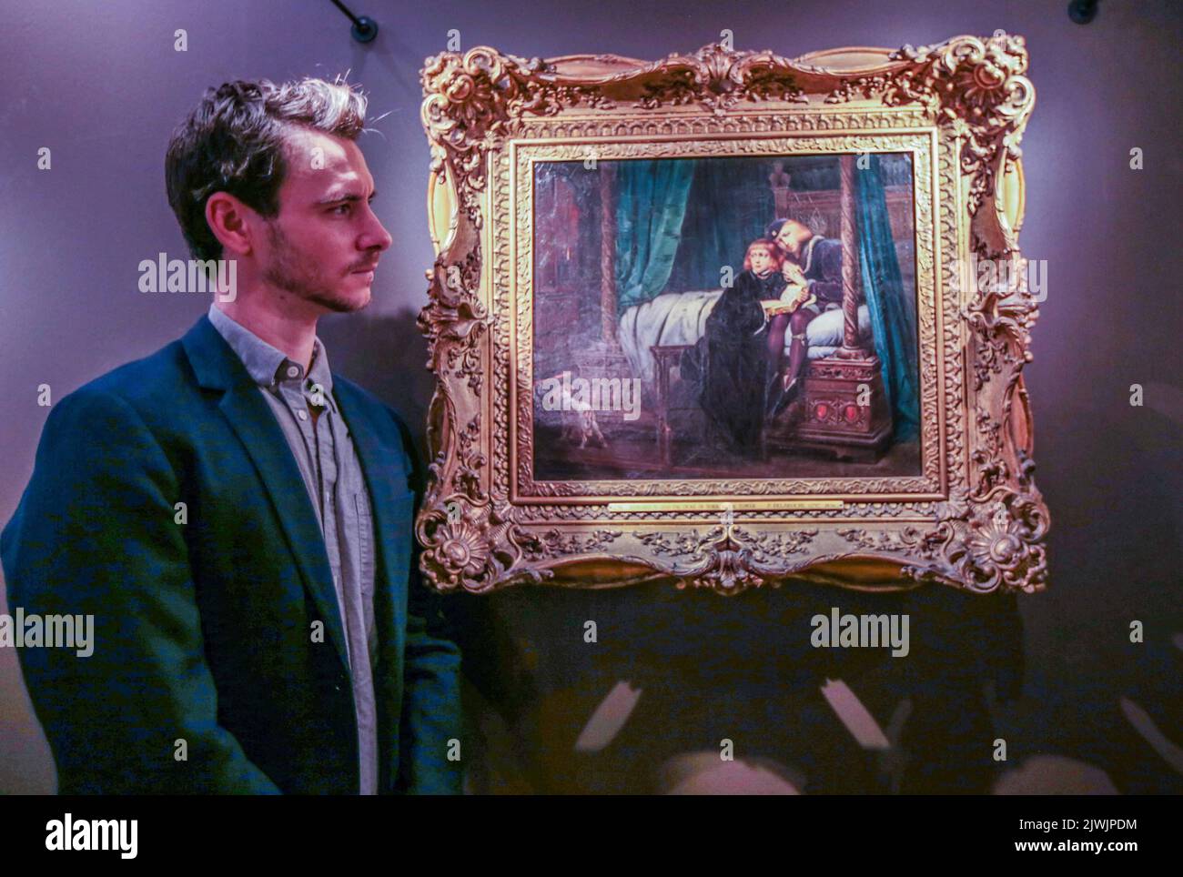 London UK 06 Sep 2022 Harry Lloyd next to Paul Delaroche’s Edward V and ...