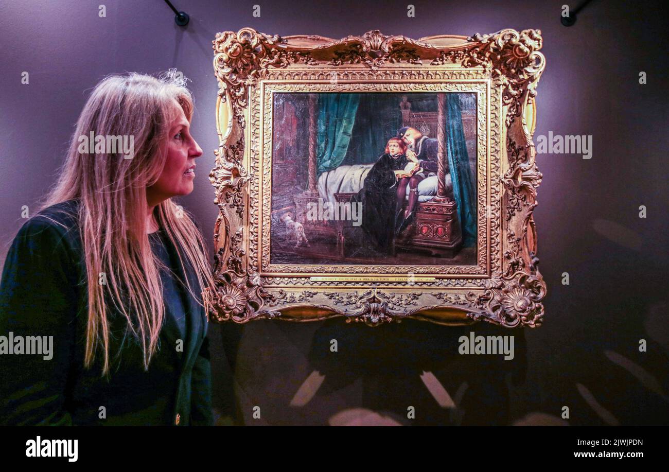 London UK 06 Sep 2022 Philippa Langley next to Paul Delaroche’s Edward ...