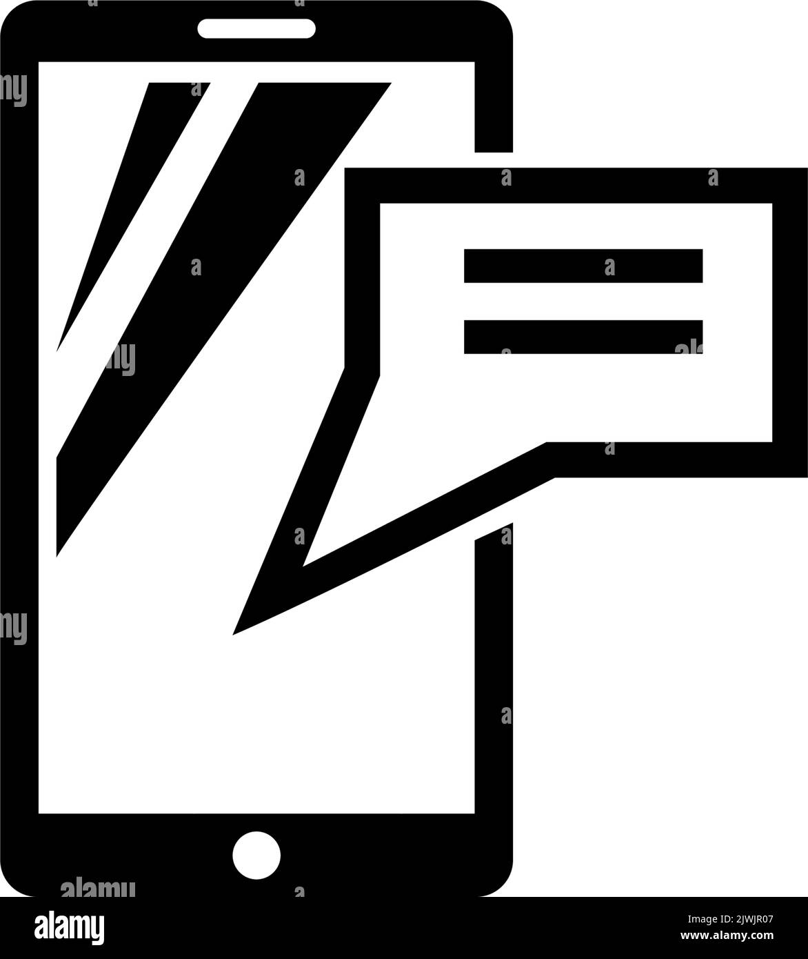 Mobile Phone SMS, Smartphone with MMS Message. Flat Vector Icon ...