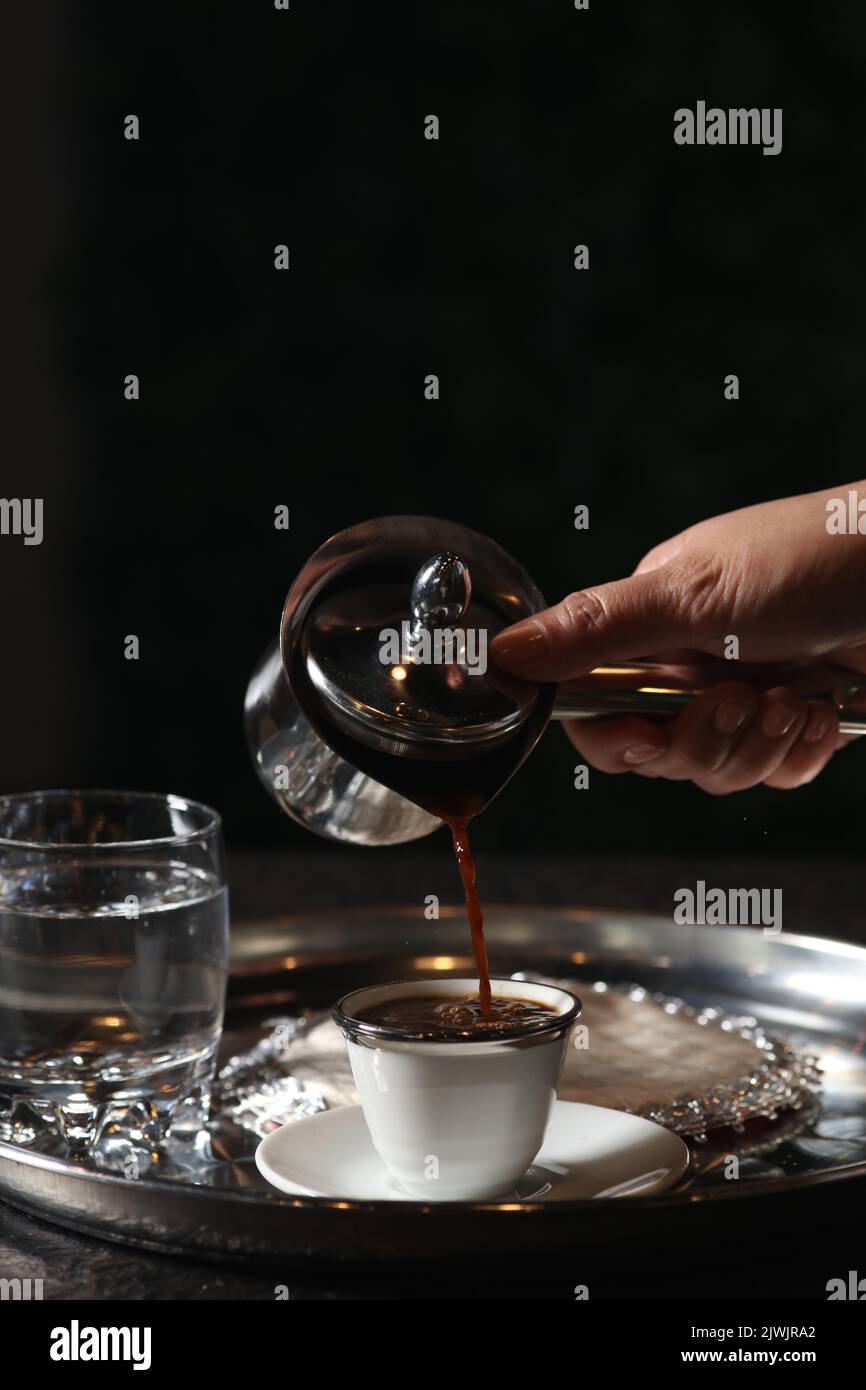 coffee shots and coffee beans Stock Photo - Alamy
