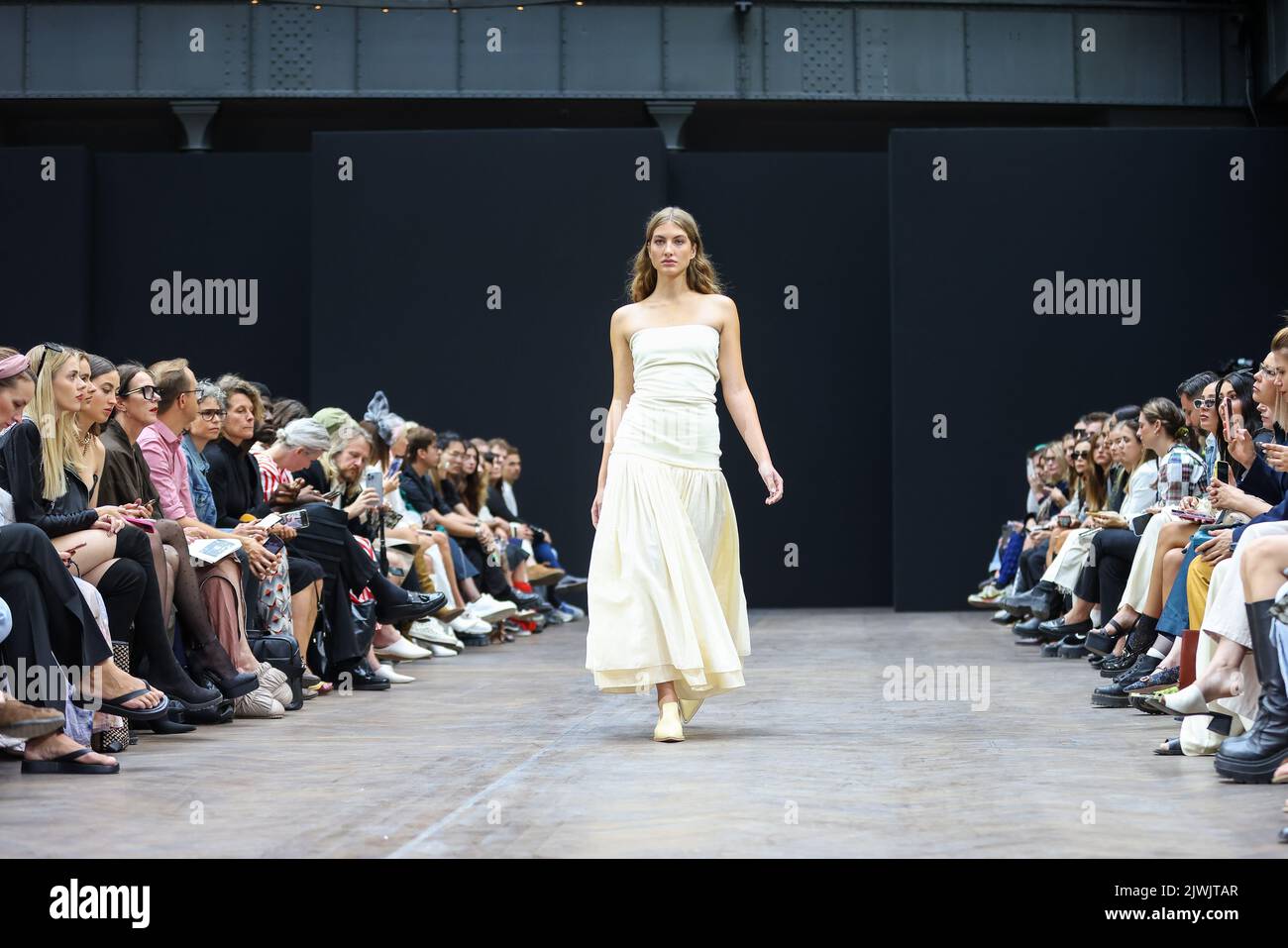 Berlin, Germany. 06th Sep, 2022. Models show creations of the label ...
