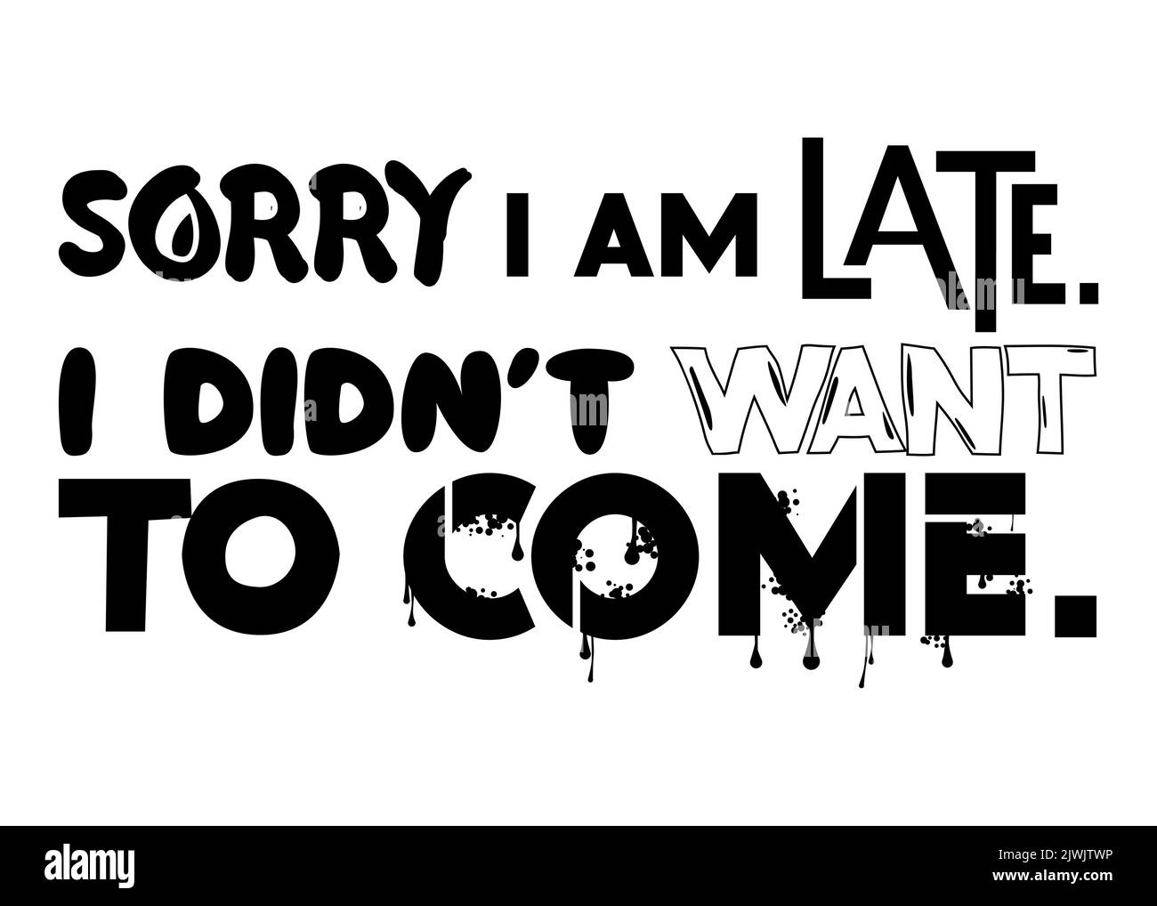 Sorry im late Cut Out Stock Images & Pictures - Alamy