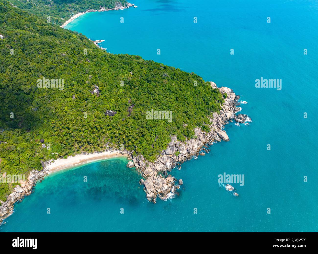 Aerial view of Haad Rin beach or Hat Rin in Ko Pha Ngan, Thailand Stock ...