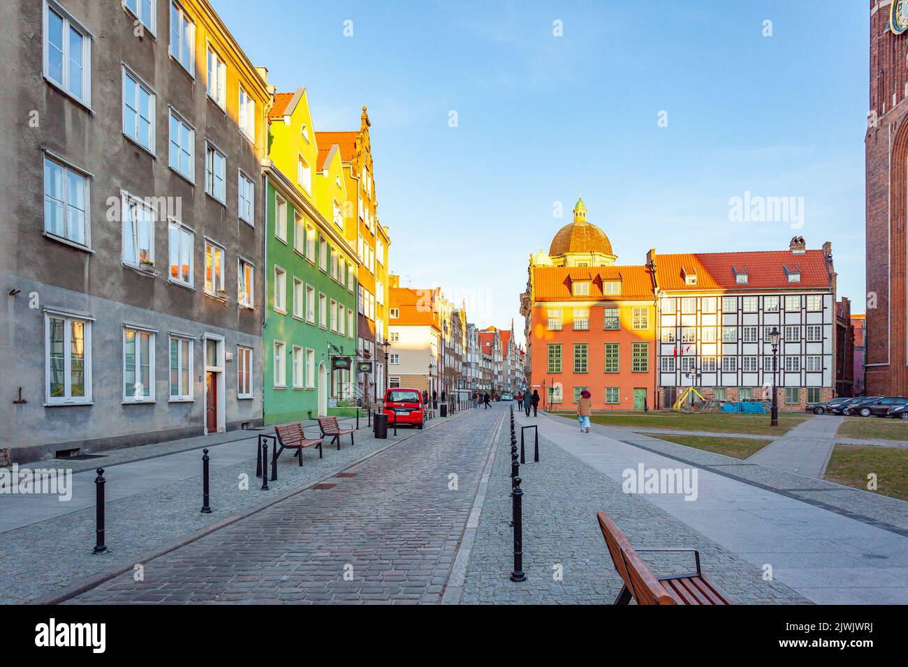 Gdansk, Poland - 12 March, 2022: Colorful medieval townhouses in gdansk ...