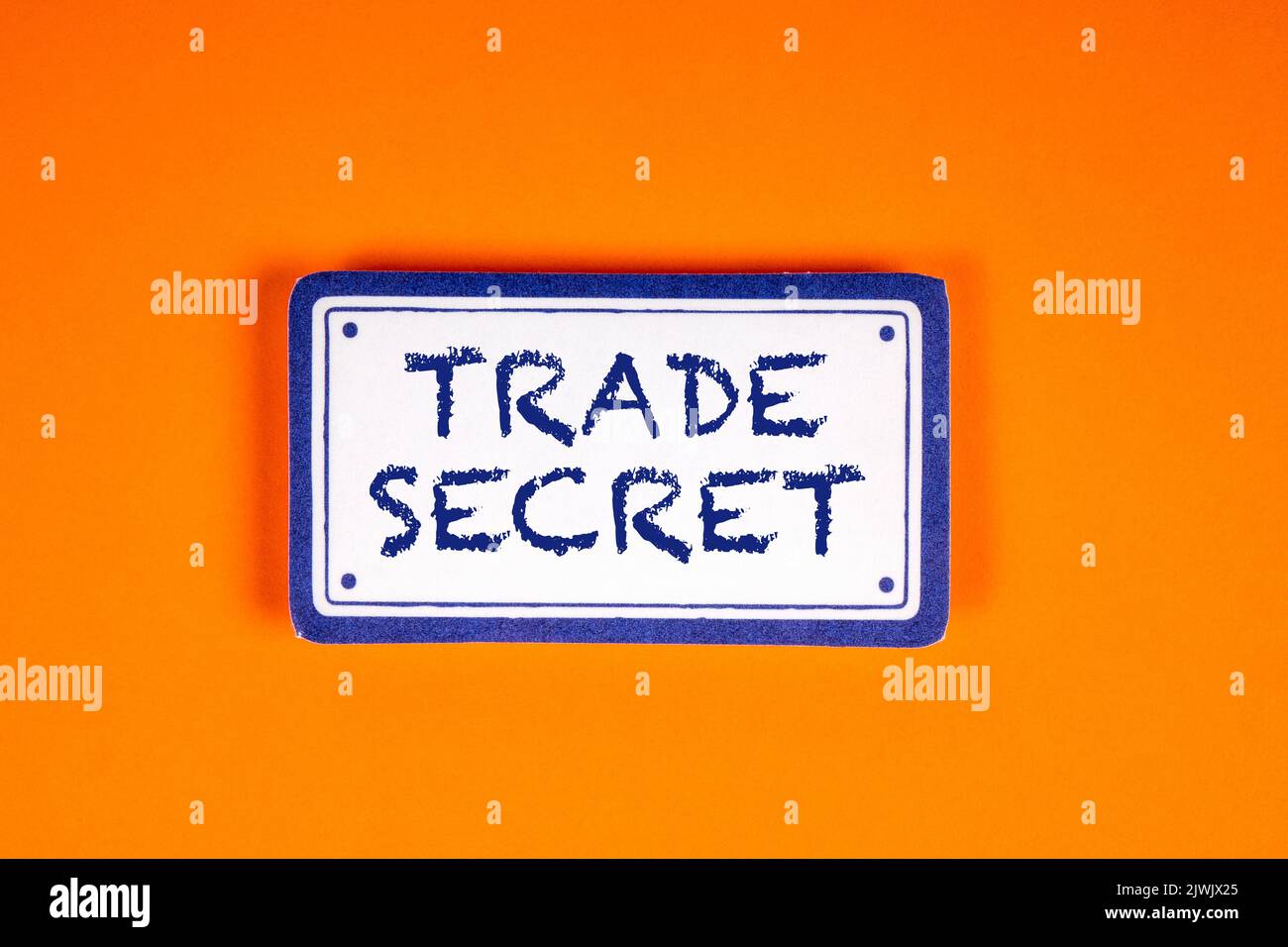 TRADE SECRET. Note sticker with text on orange background Stock Photo ...
