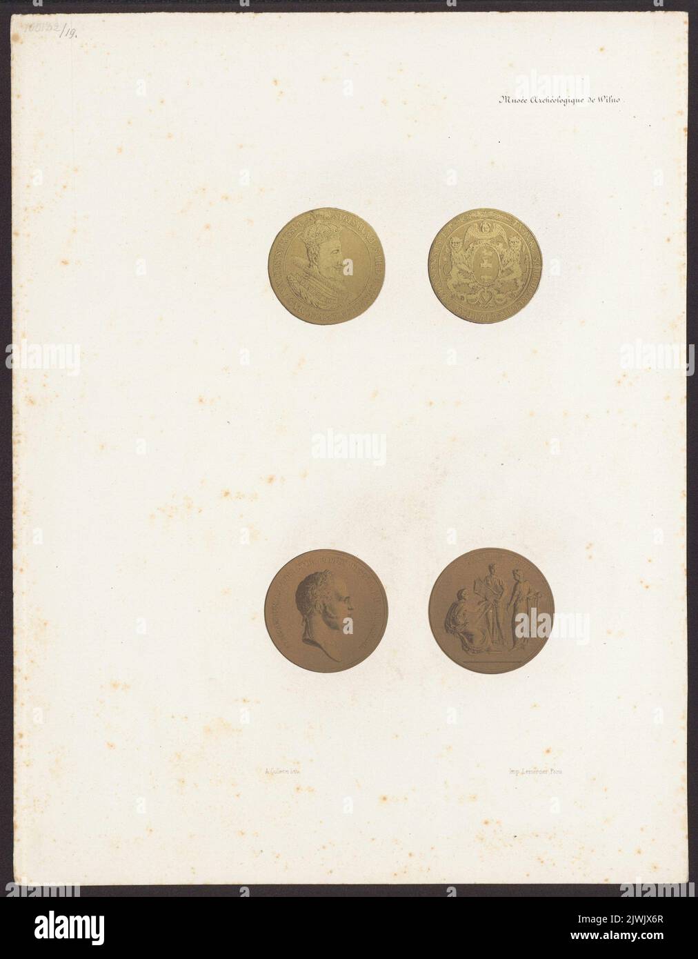 Monaty z wizerunkiem Zygmunta III Wazy i cara Aleksandra I. Lemercier ...