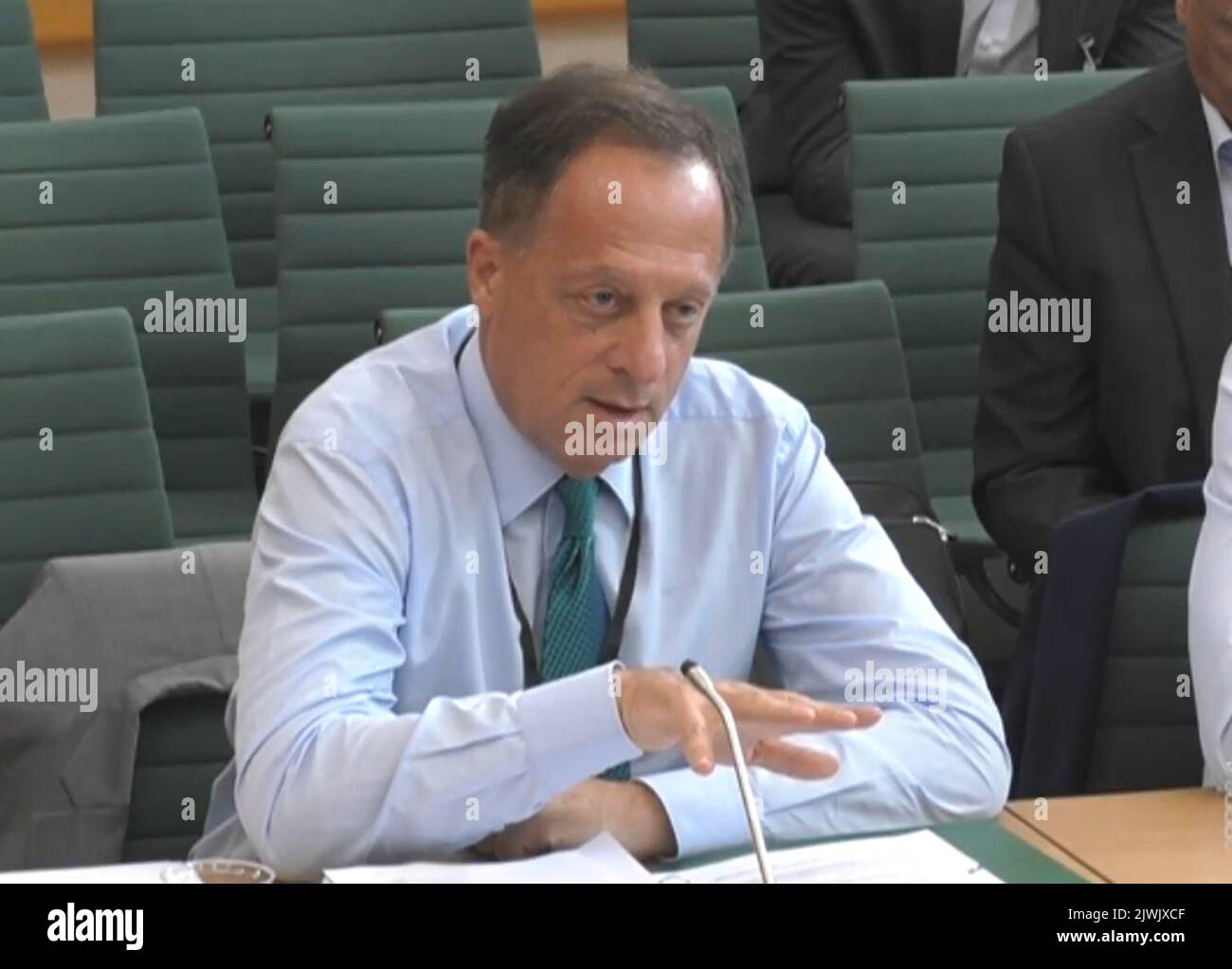 Chair at the BBC Richard Sharpe giving evidence to the Digital, Culture ...