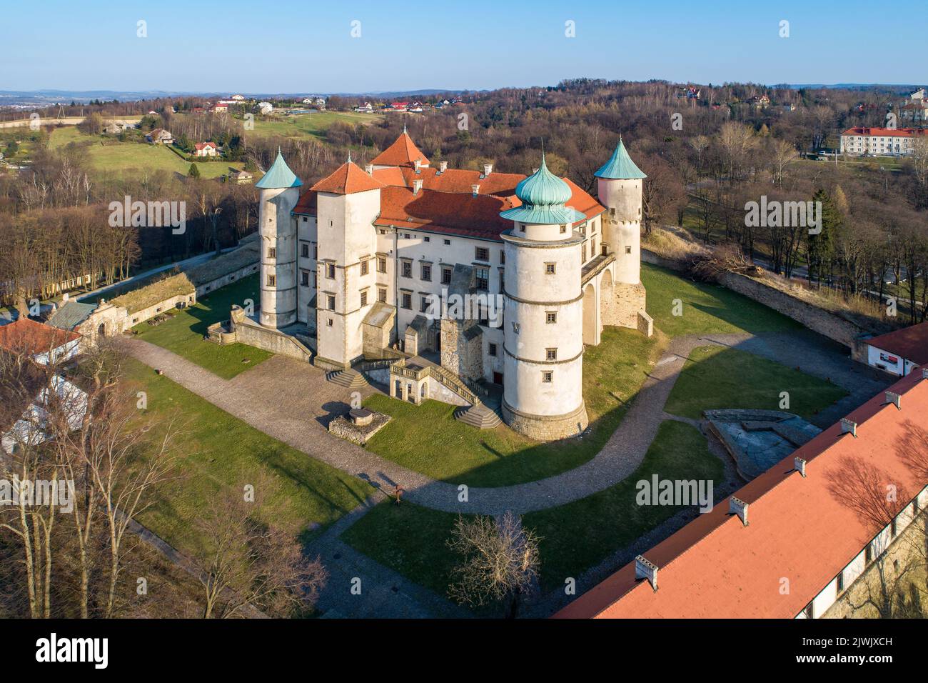 Poland. Renaissance, partly Baroque Castle on the hill in Nowy Wiśnicz ...