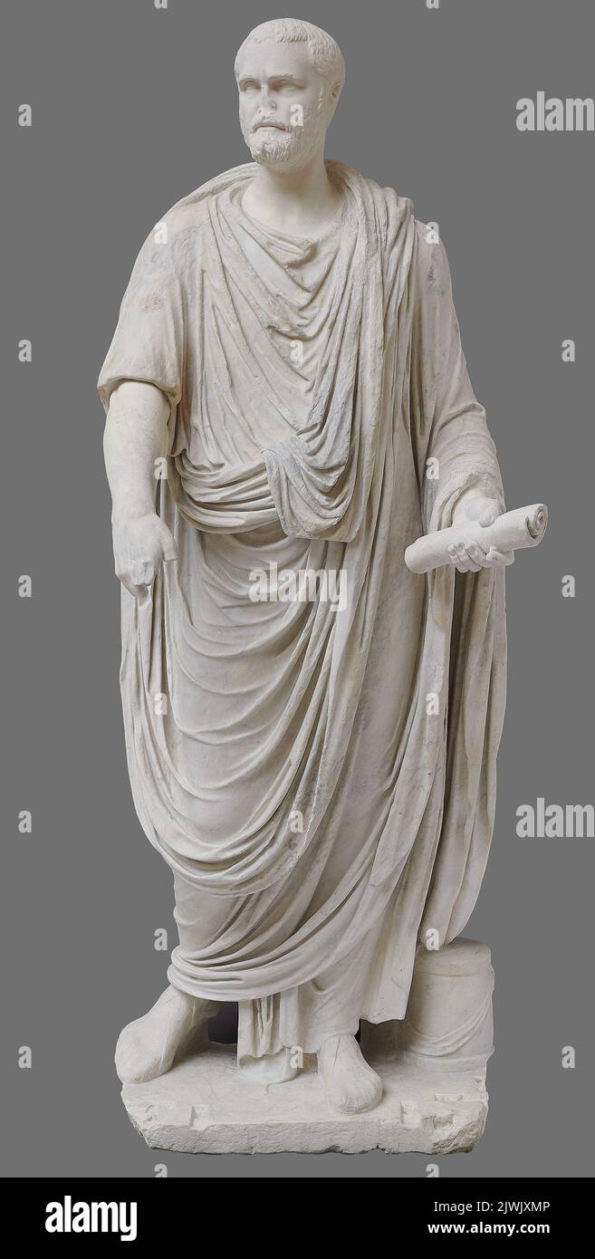 Posąg Rzymianina w todze. warsztat rzymski, workshop Stock Photo - Alamy