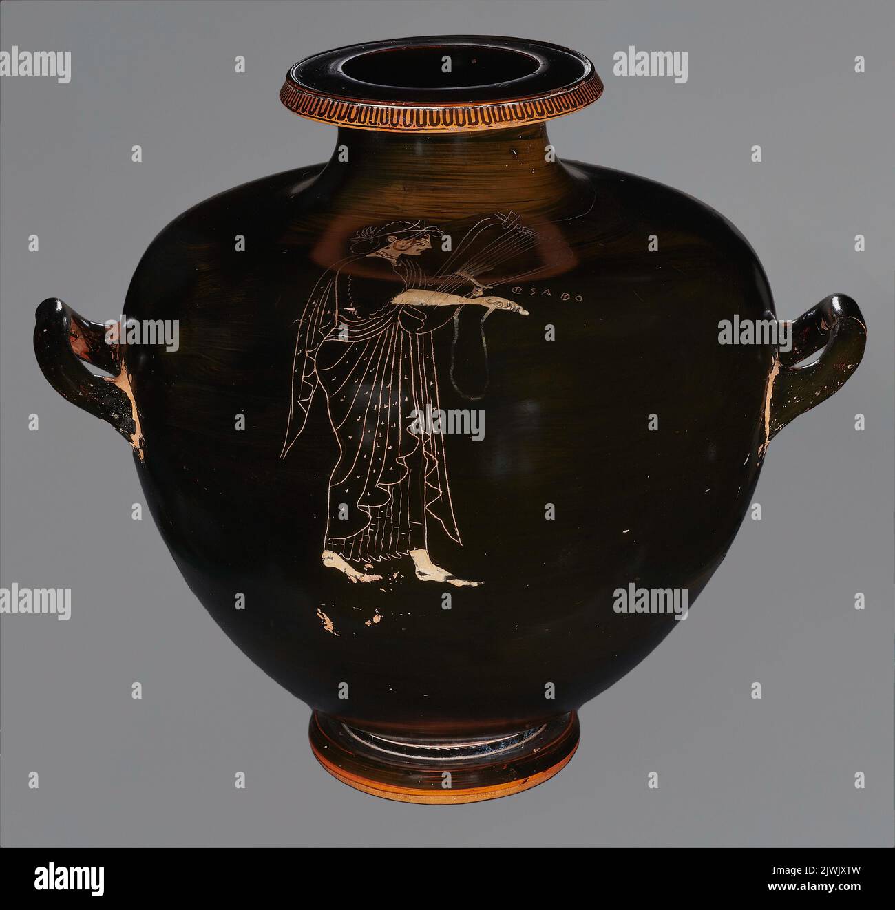 Kalpis with an image of the poet Sappho. Sappho Painter, painter Stock ...