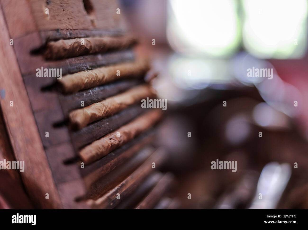 A Cuban man hand making Cigars on his ranch in Varadero Cuba Stock ...