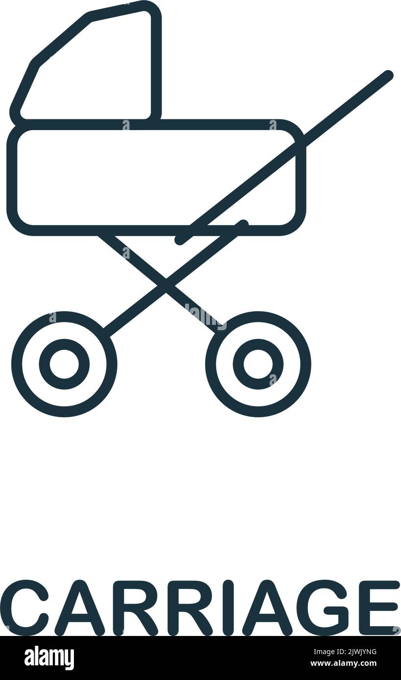 Carriage icon. Monochrome simple Baby icon for templates, web design ...