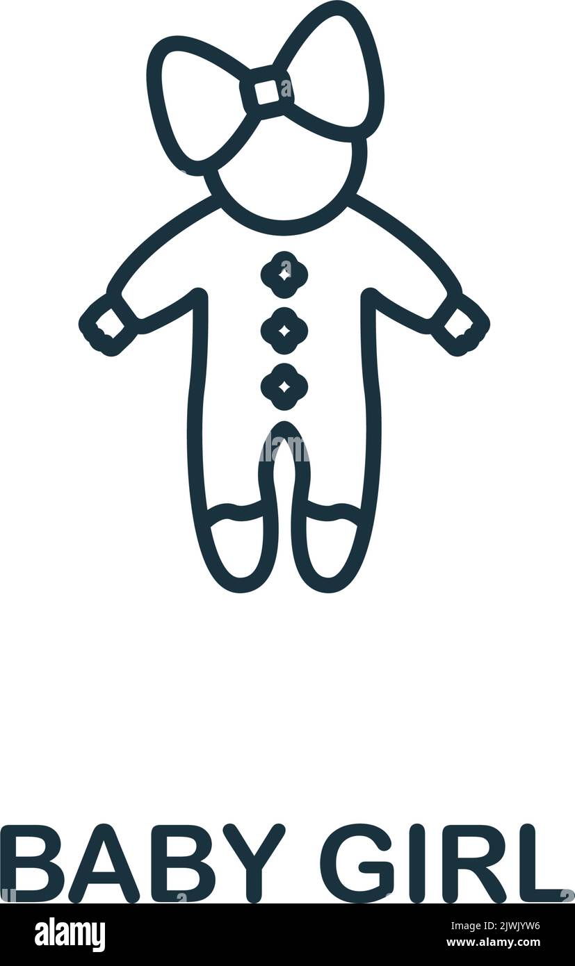 Baby Girl icon. Monochrome simple Baby icon for templates, web design ...