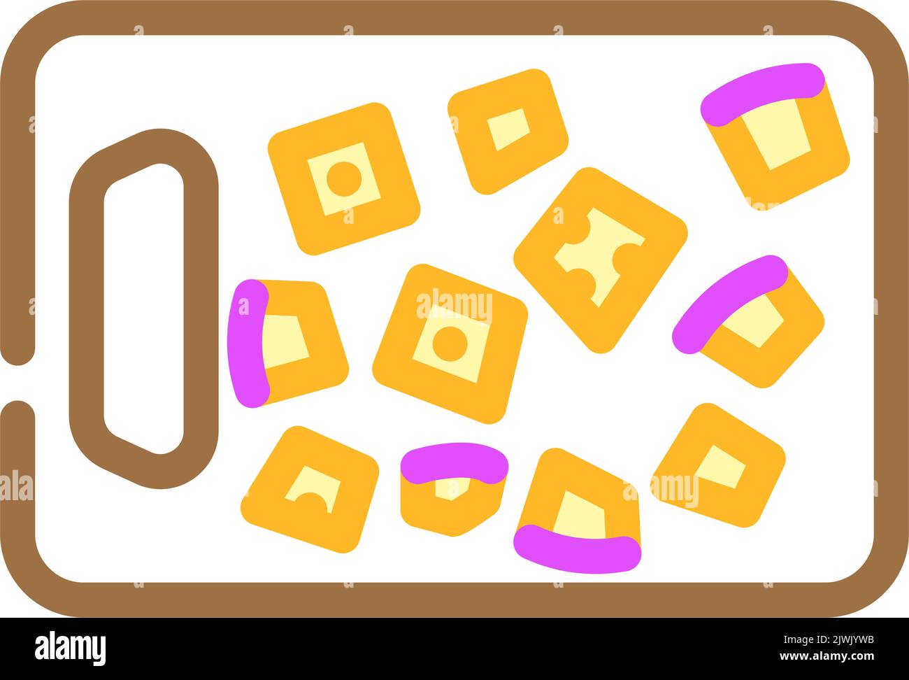 cube cut eggplant color icon vector illustration Stock Vector Image ...