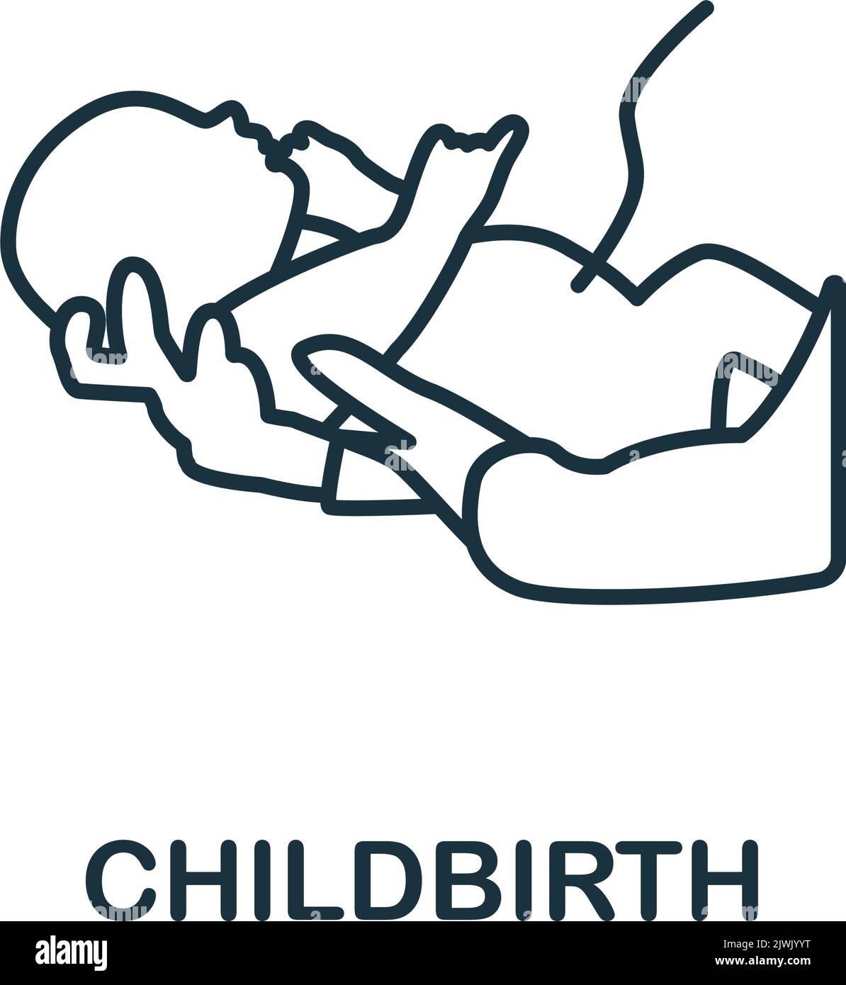 Childbirth icon. Monochrome simple Baby icon for templates, web design ...
