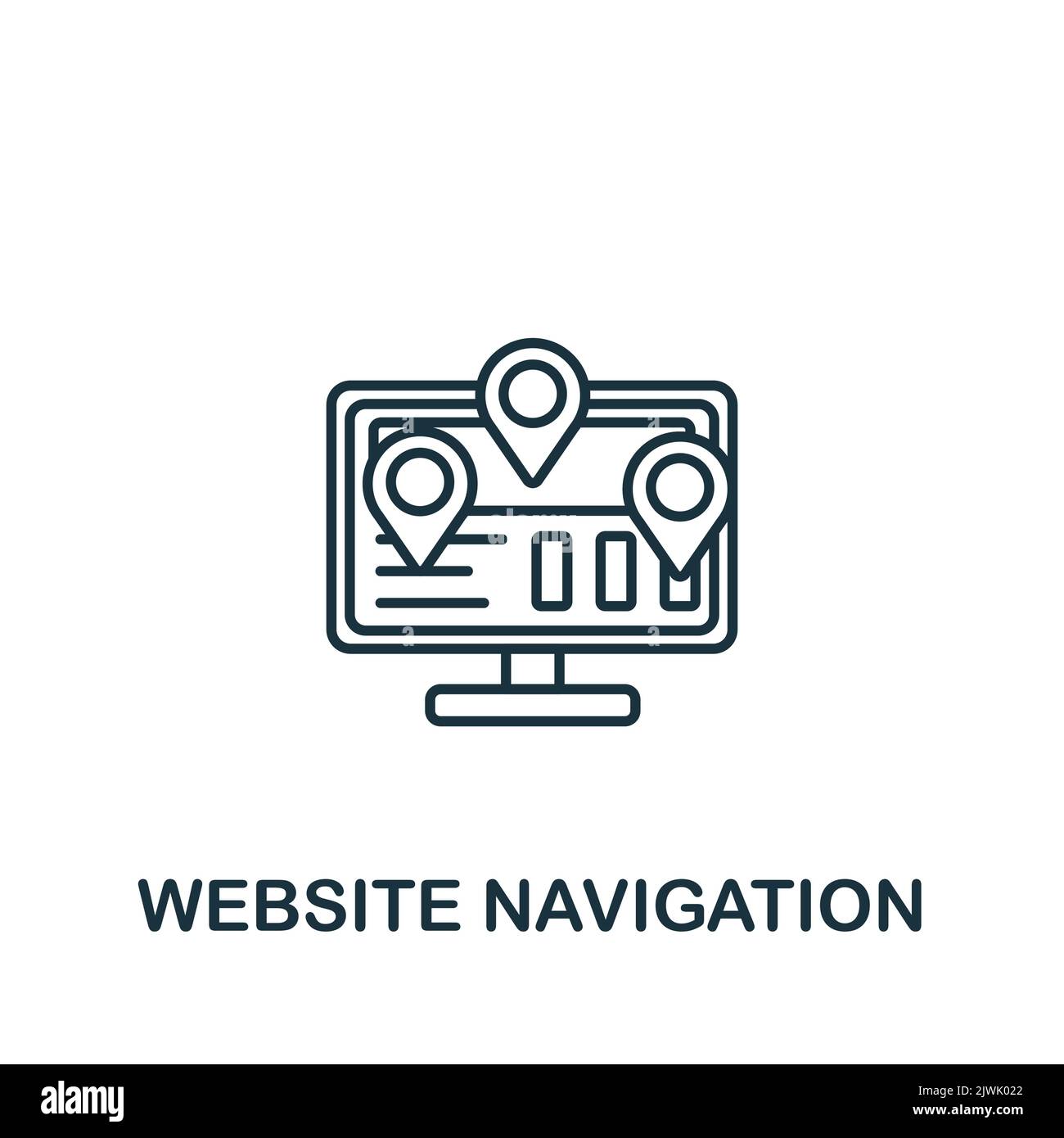 Website Navigation icon. Monochrome simple Web Design icon for ...