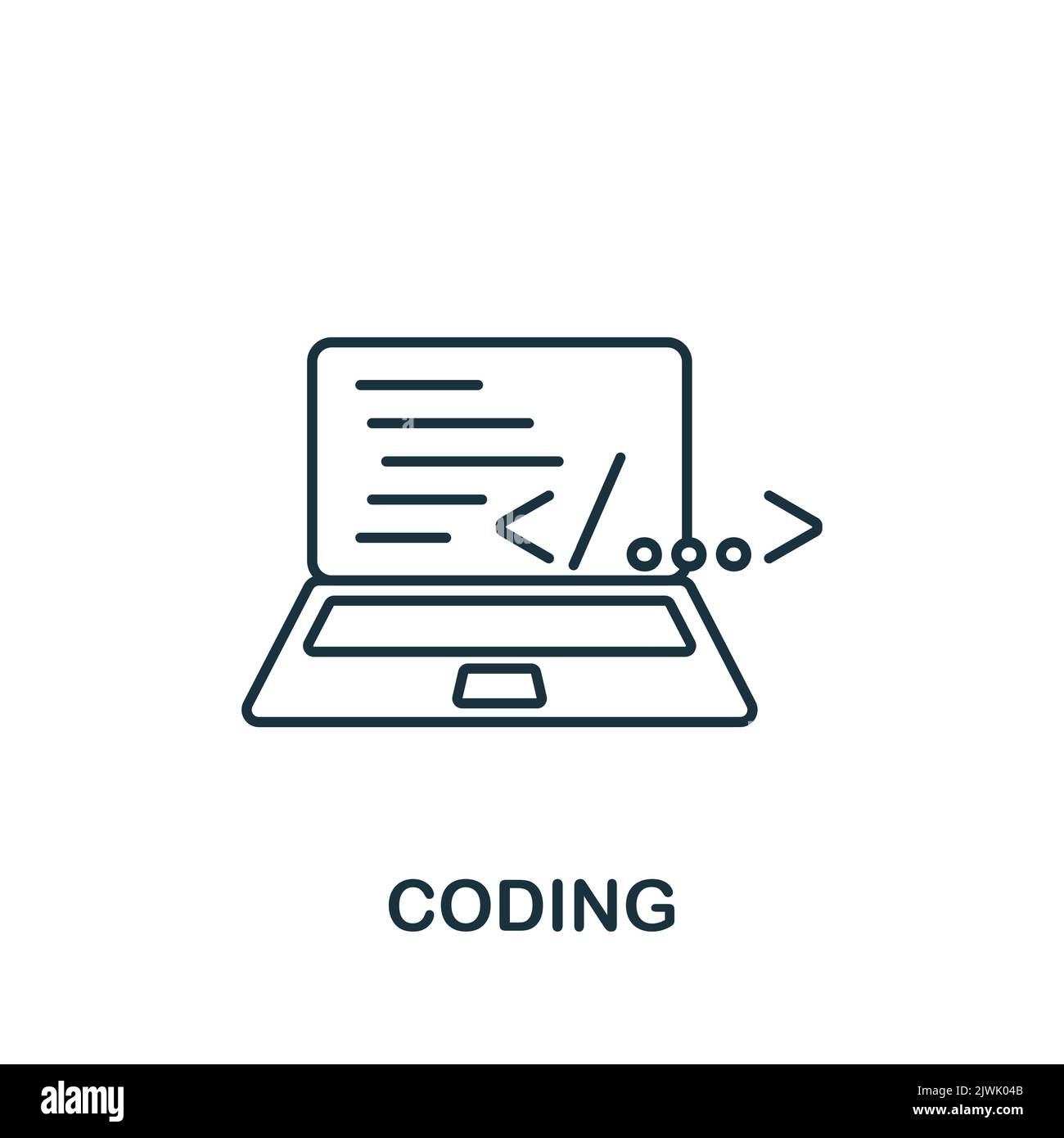 Coding icon. Monochrome simple Web Design icon for templates, web ...