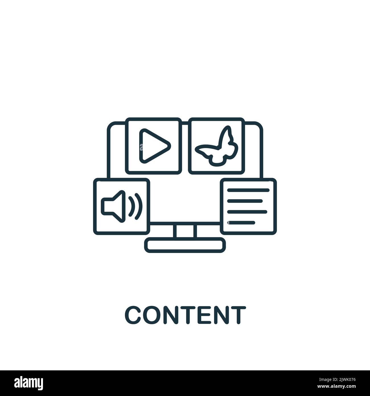 Content icon. Monochrome simple Web Design icon for templates, web ...