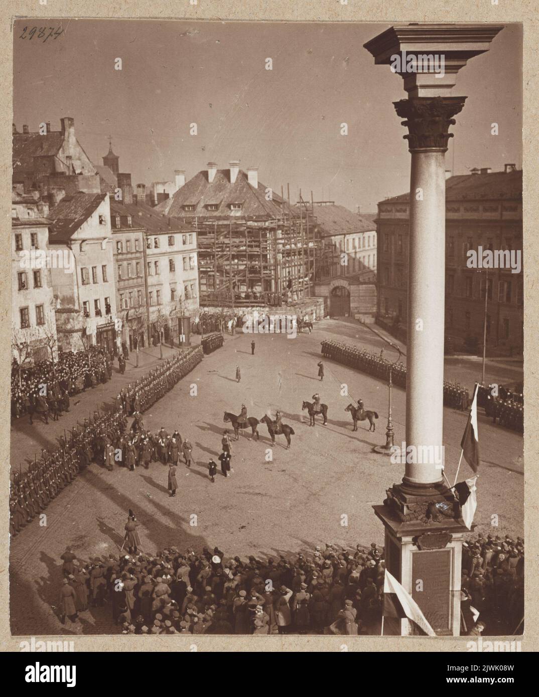 Warsaw. Military parade in castle square. Bułhak, Jan (1876-1950 ...