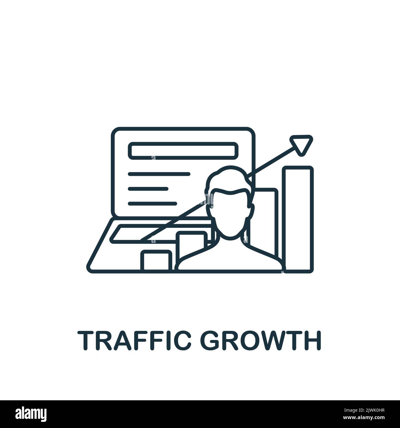 Traffic Growth icon. Monochrome simple Web Design icon for templates ...