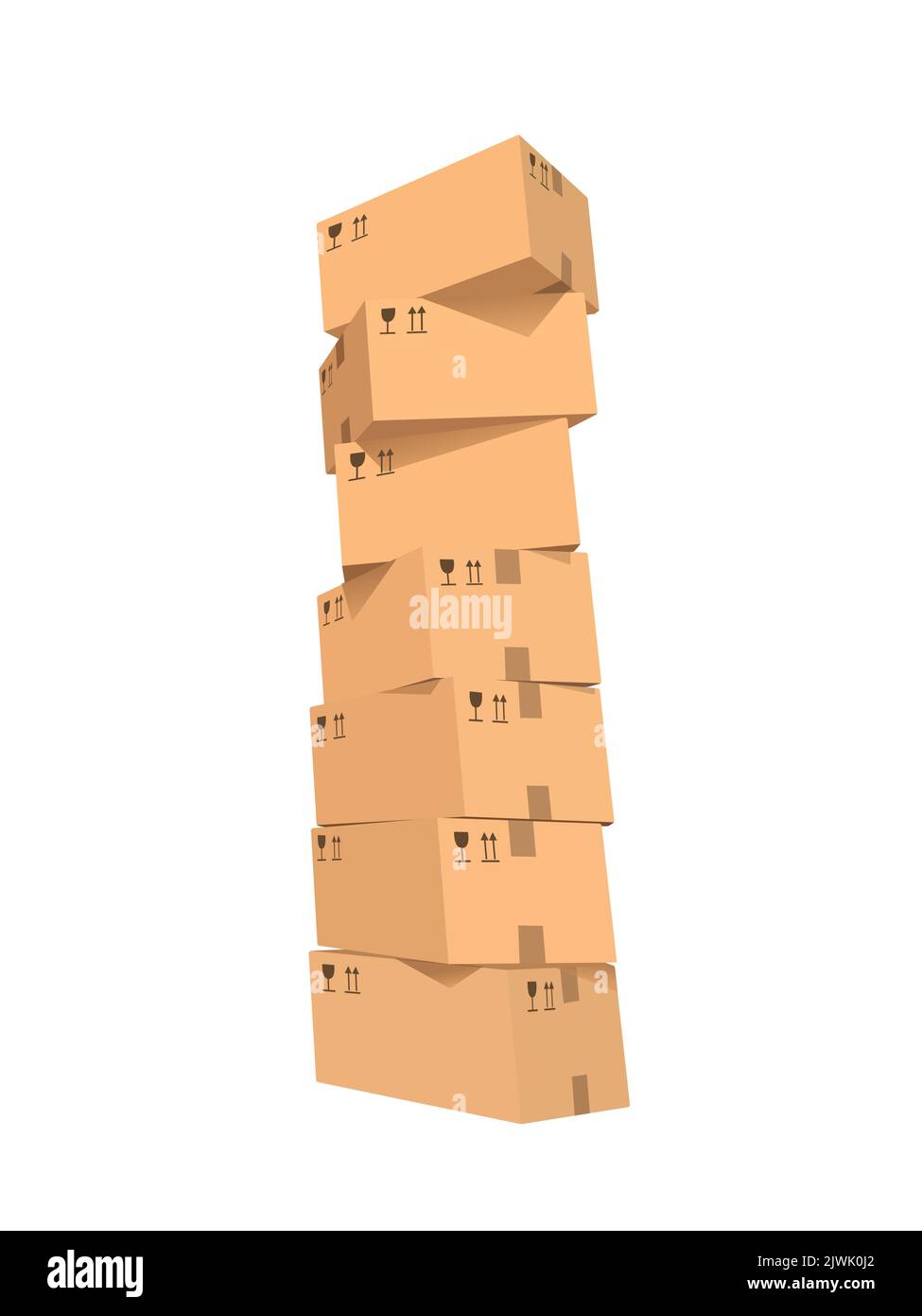 Cardboard boxes stacks isolated on white background Stock Vector Image & Art - Alamy