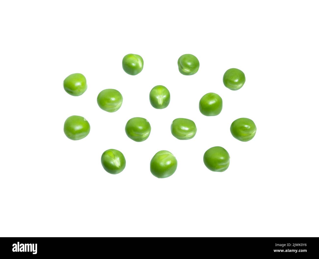 Fresh green peas isolated on white background. Pile of green wet pea ...