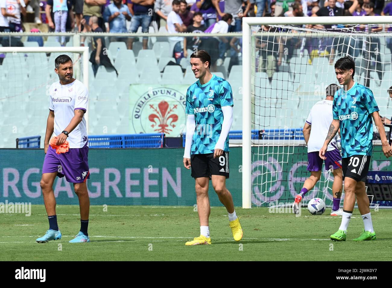 Florence, Italy. 03rd Sep, 2022. Dusan Vlahovic enter to the pitch ...