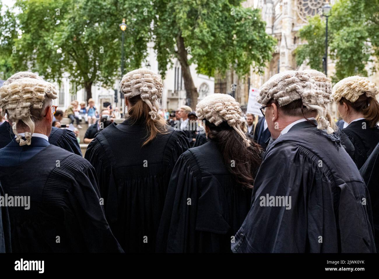 London, UK. 6 September 2022. Criminal barristers outside the Supreme ...