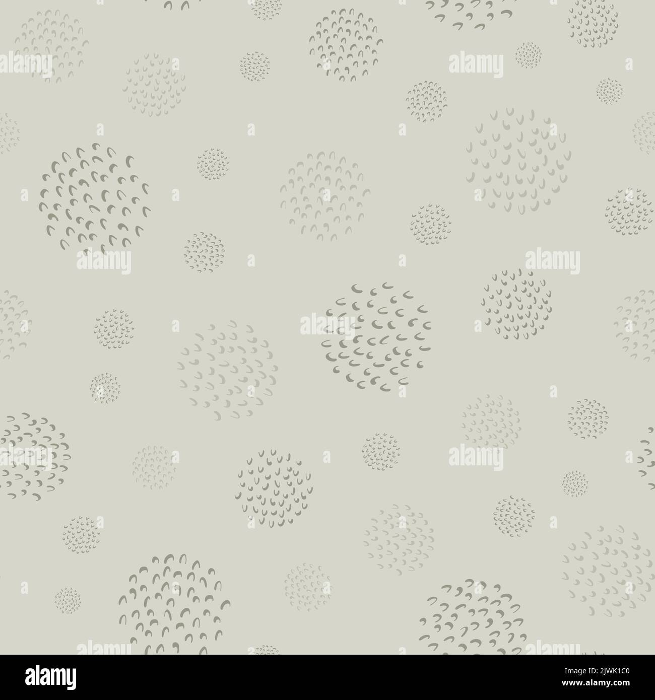 Abstract squiggly textured circles seamless vector pattern. Circle ...