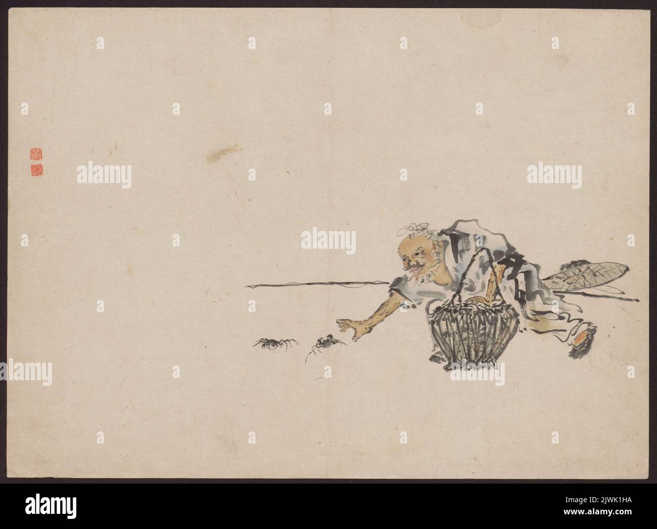 Old Man Catching Runaway Crabs. Huang, Shen (1687 - po 1768), painter ...