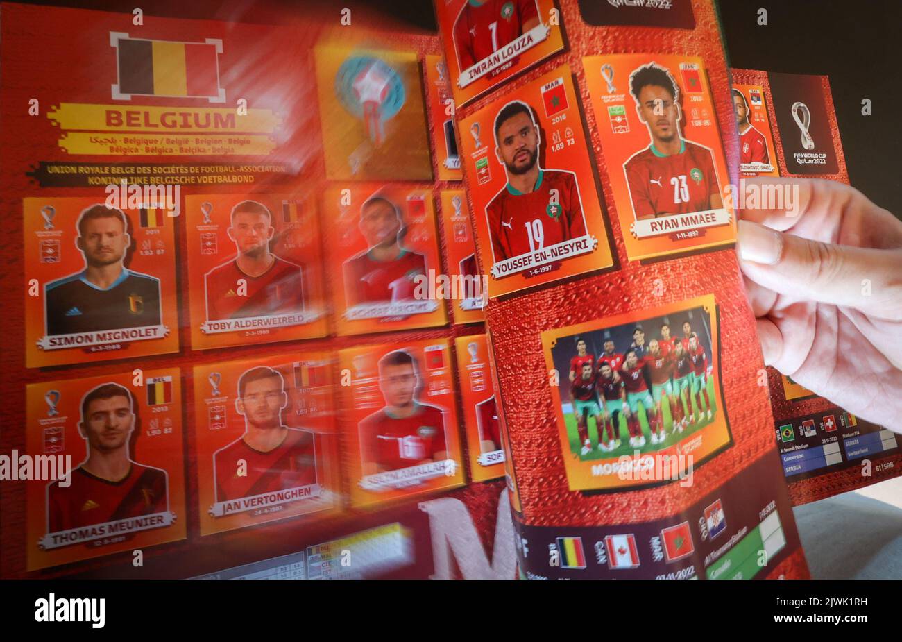 Illustration picture shows the presentation of the Panini sticker ...