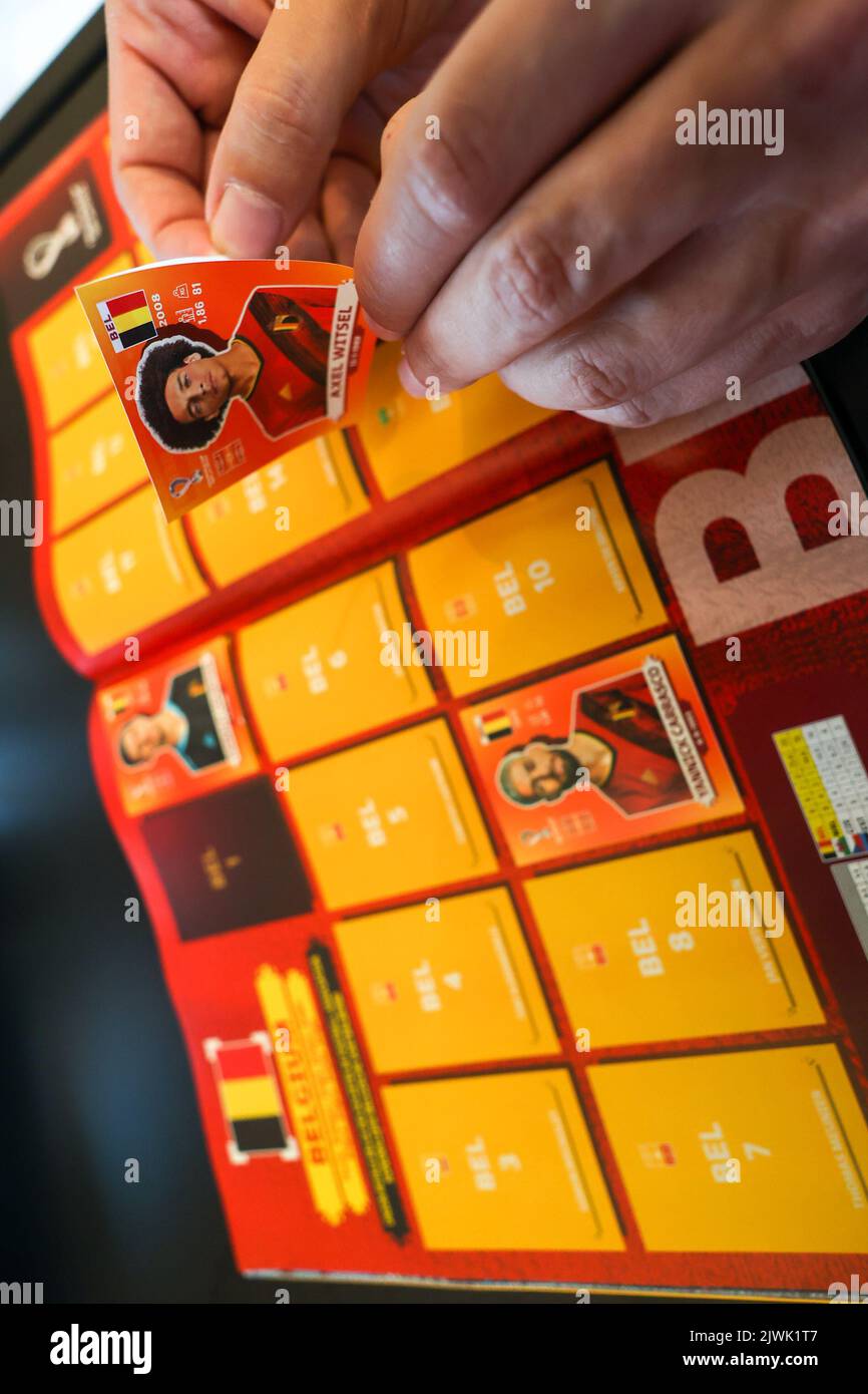 Illustration picture shows the presentation of the Panini sticker ...