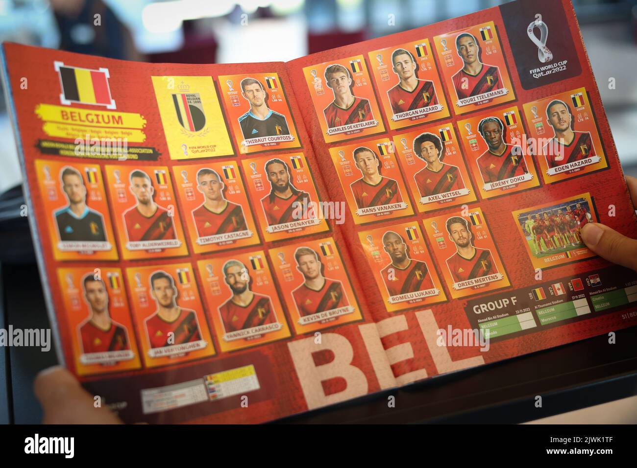 Illustration picture shows the presentation of the Panini sticker ...