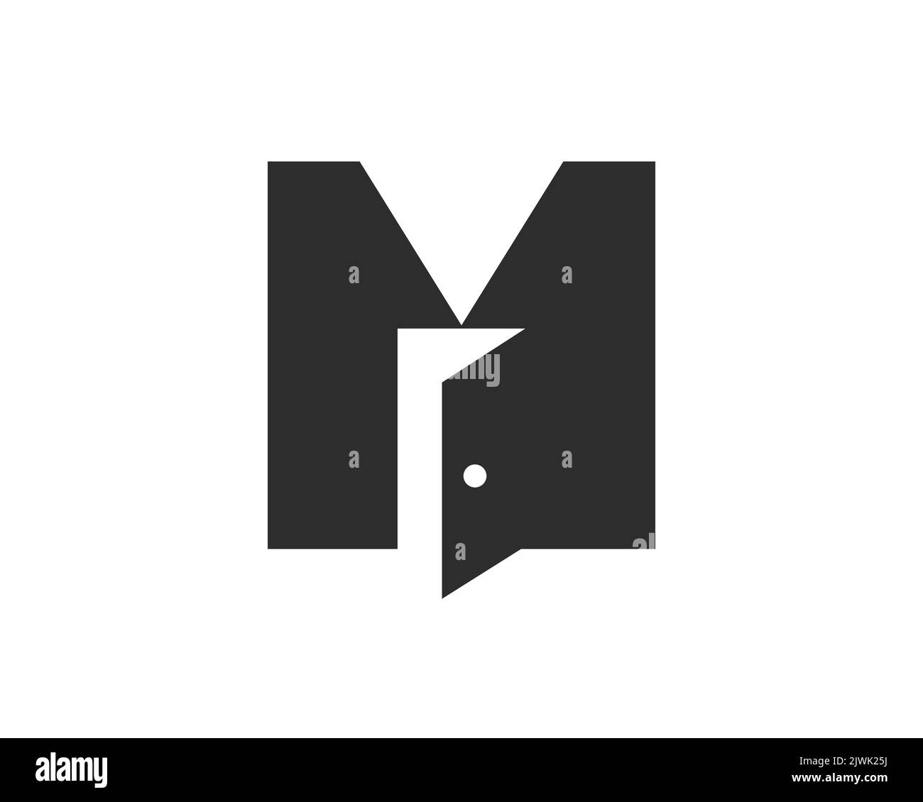 Letter M Door Logo Design Combined With Minimal Open Door Icon Vector ...