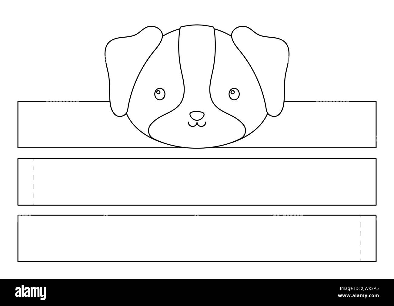 Printable dog paper crown. Diy cut party ribbon template for birthday ...