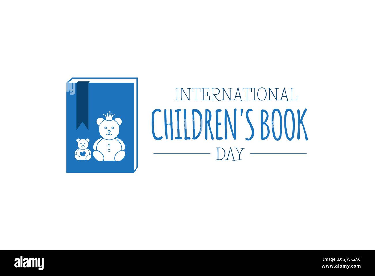 Blue International Children's Book Day Isolated Logo Icon Stock Vector ...