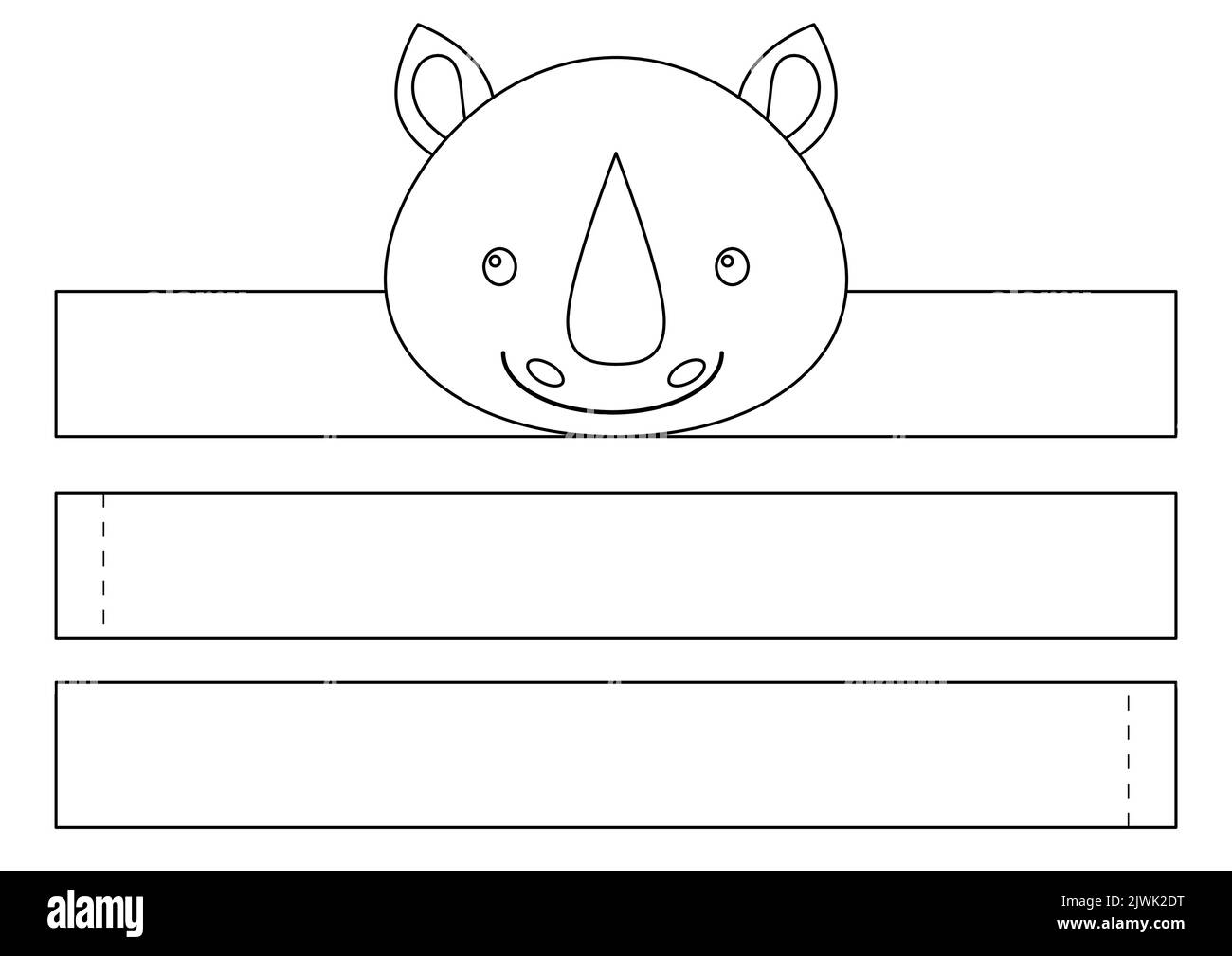Printable rhino paper crown. Diy cut party ribbon template for birthday ...