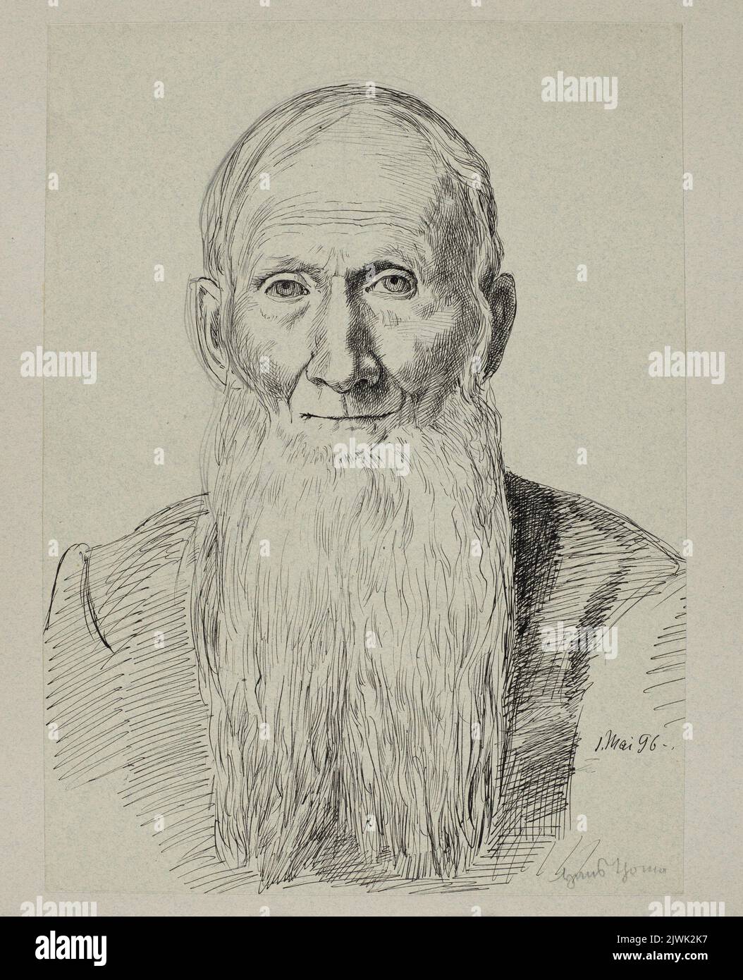 Portrait of an old man with long beard. Thoma, Hans (1839-1924 ...