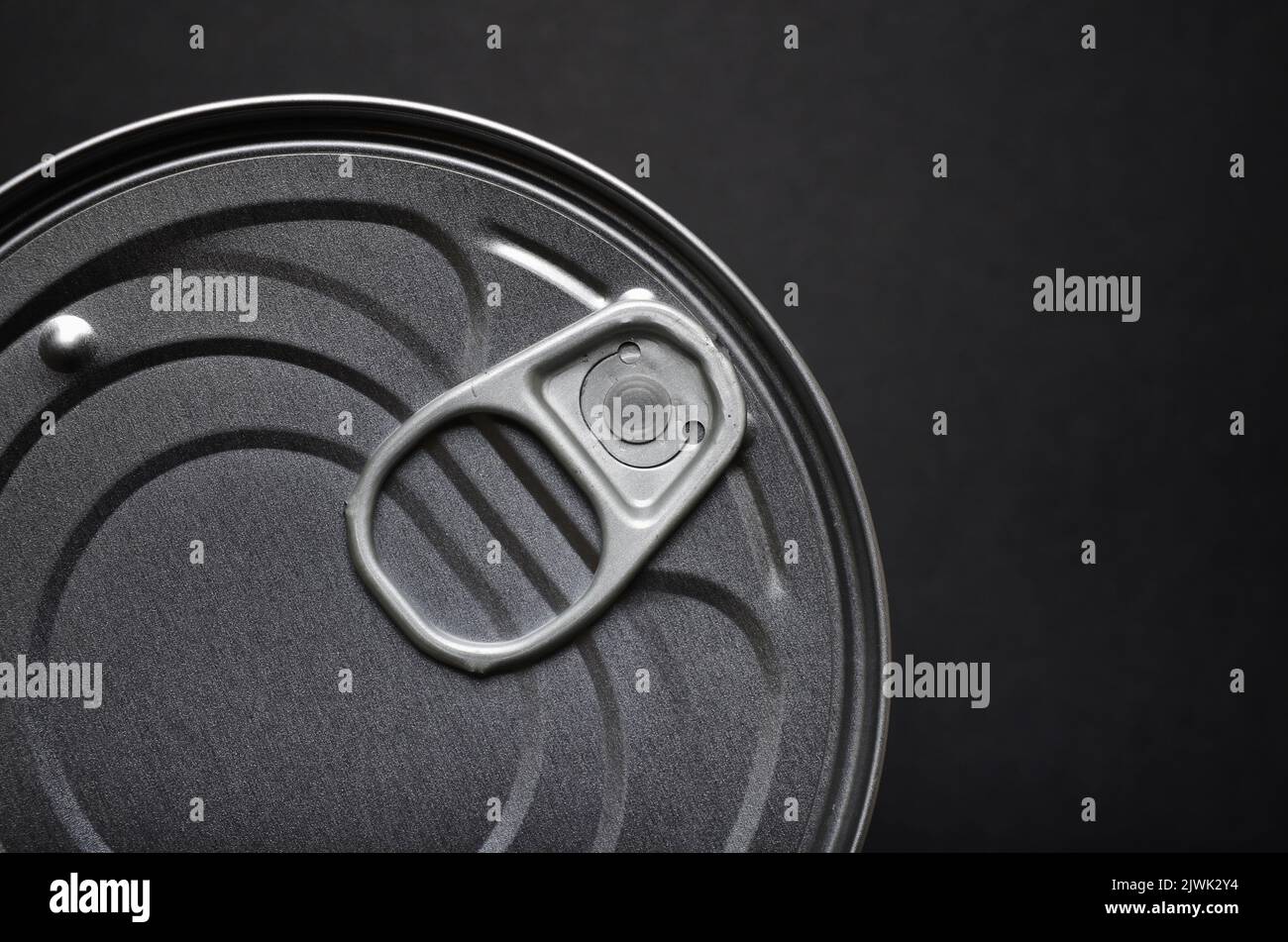 Closeup of ring pull opener on food tin can with space for copy Stock ...