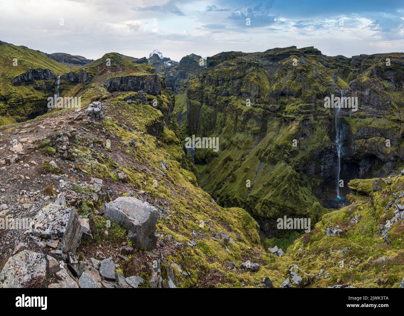 Beautiful autumn Mulagljufur Canyon, Iceland. It is located not far ...